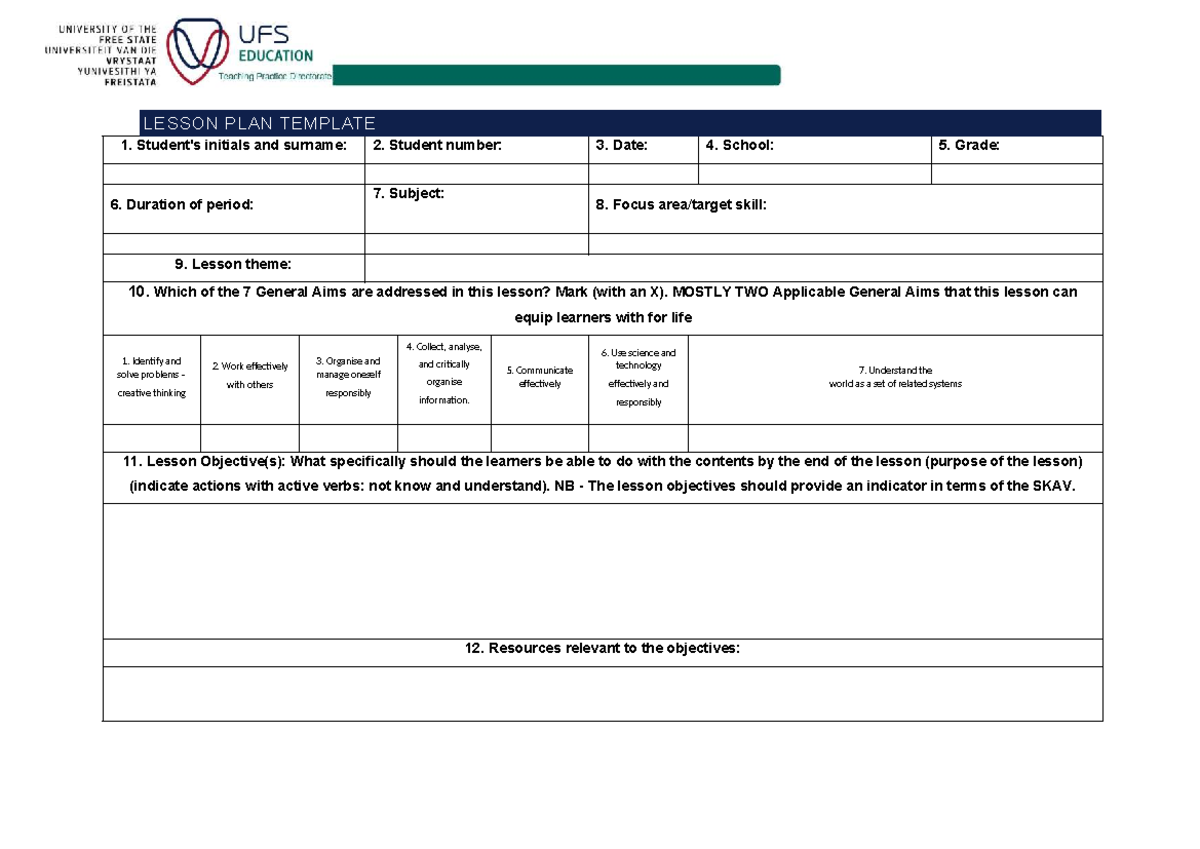 Lesson Plan Template for Effective Teaching Strategies - Studocu
