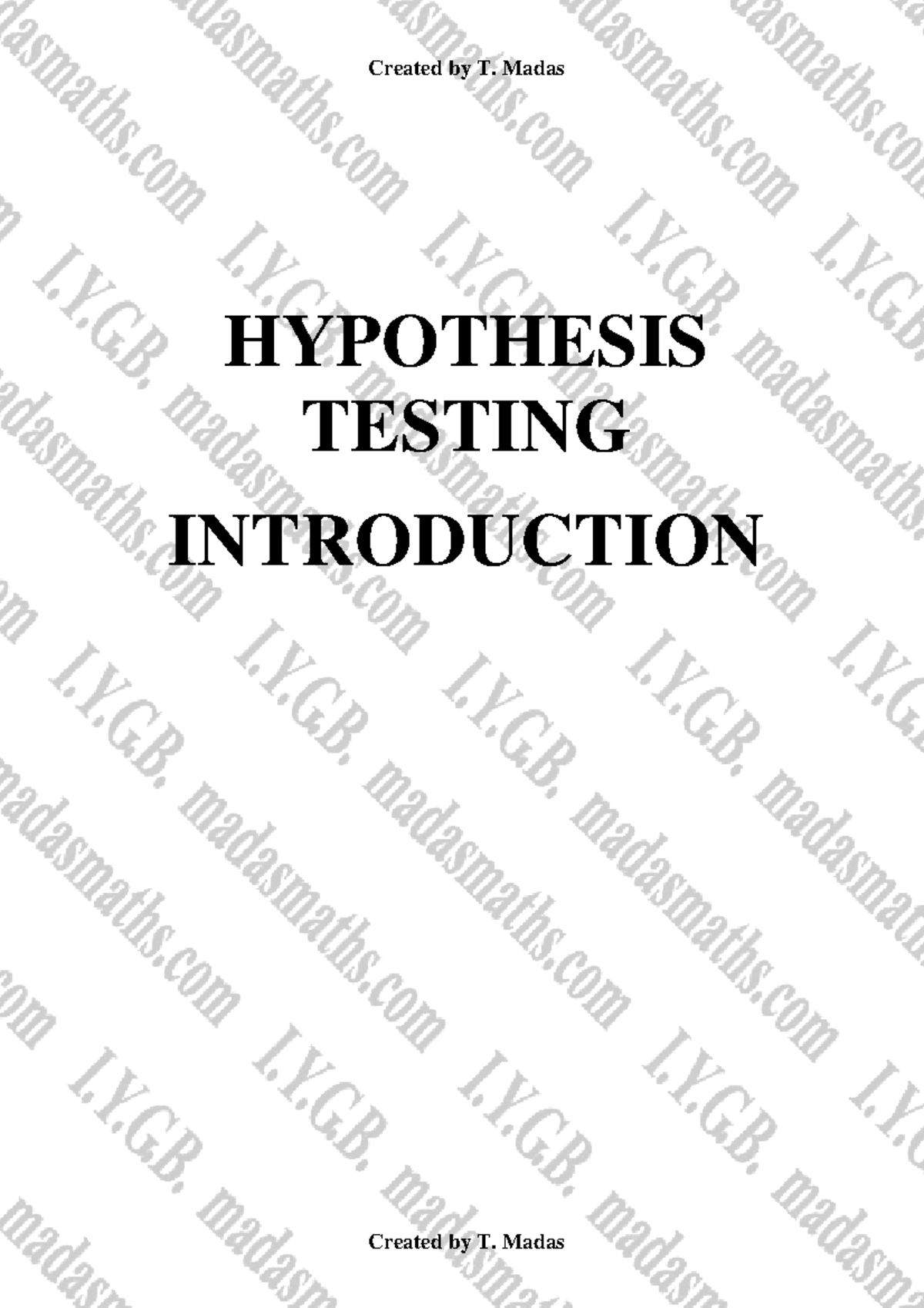 Introductory Notes on Hypothesis Testing and Binomial Distribution ...
