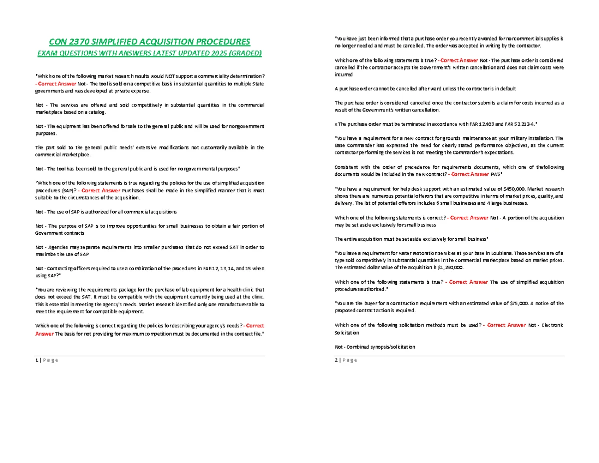 T5ref - CON 2370 Simplified Acquisition Procedures Exam: Questions ...