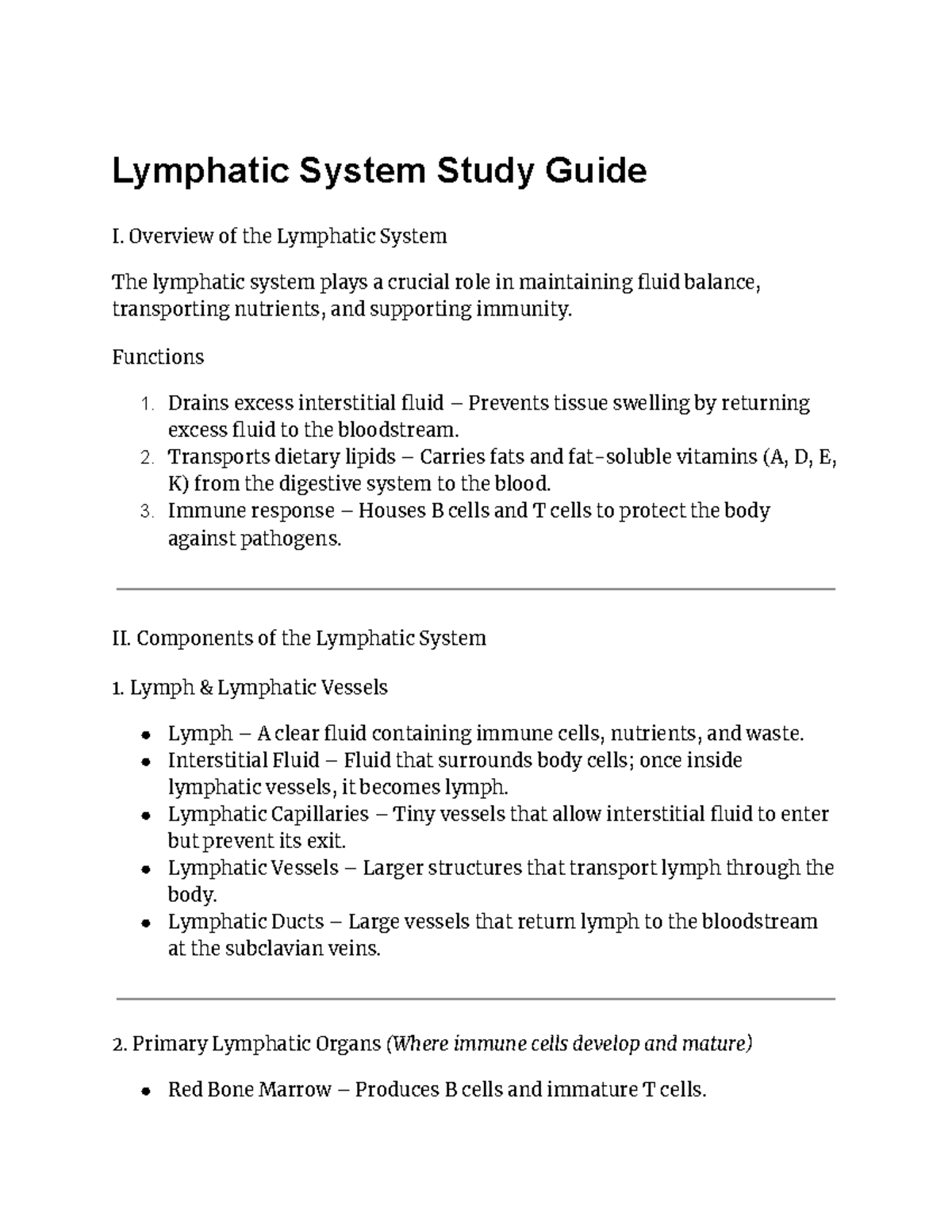 Chapter 21 Part 2: Comprehensive Study Guide on the Lymphatic System ...