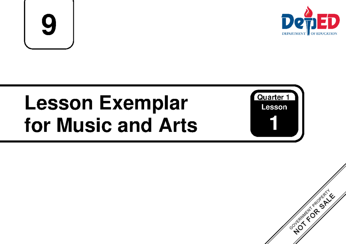 LE Music and Arts Lesson Exemplar for Grade 9 - Quarter 1, Week 1-3 ...