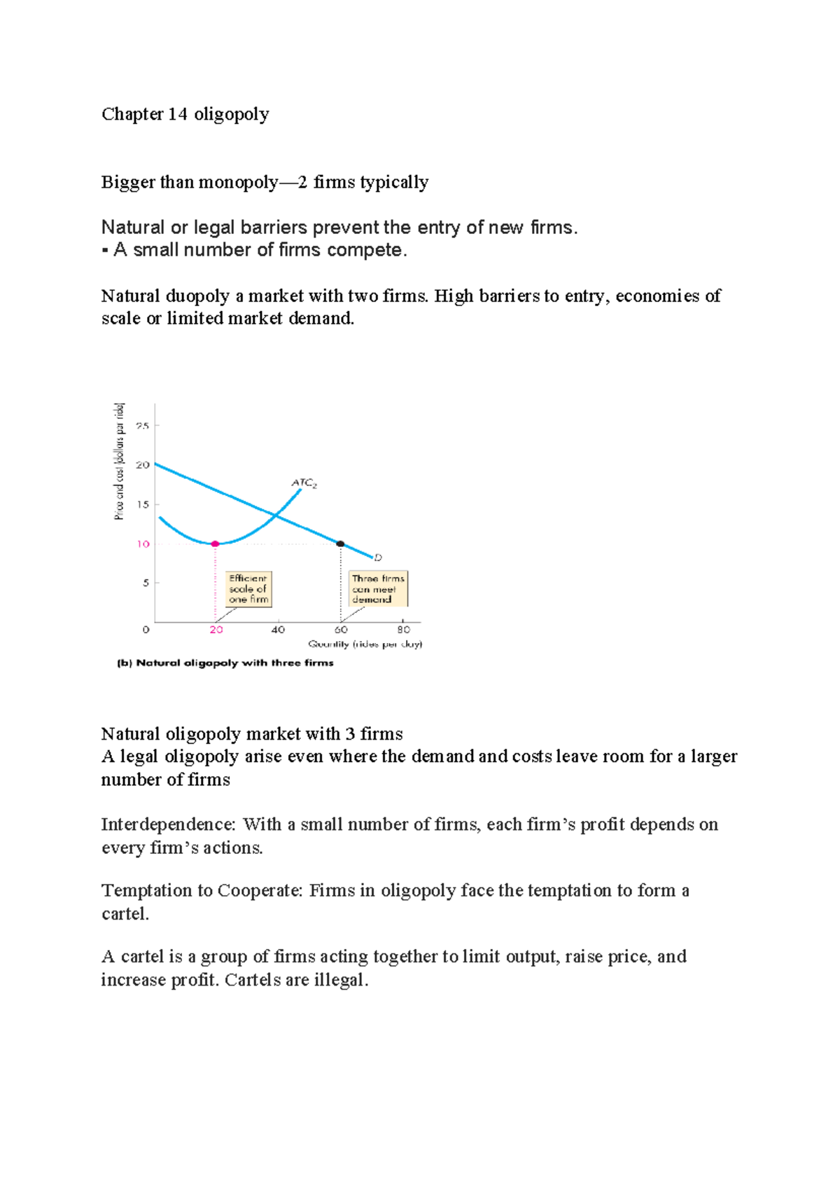 Chapter 14: Oligopoly - Key Concepts and Game Theory Summary - Studocu