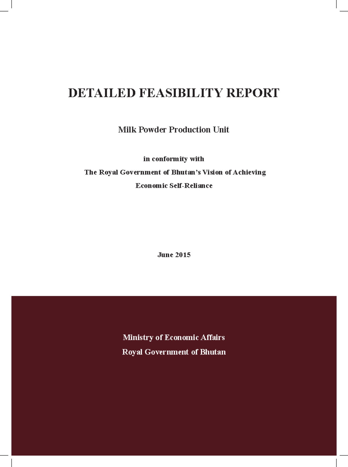 Manufacturing Plant Project Report - DETAILED FEASIBILITY REPORT Milk ...
