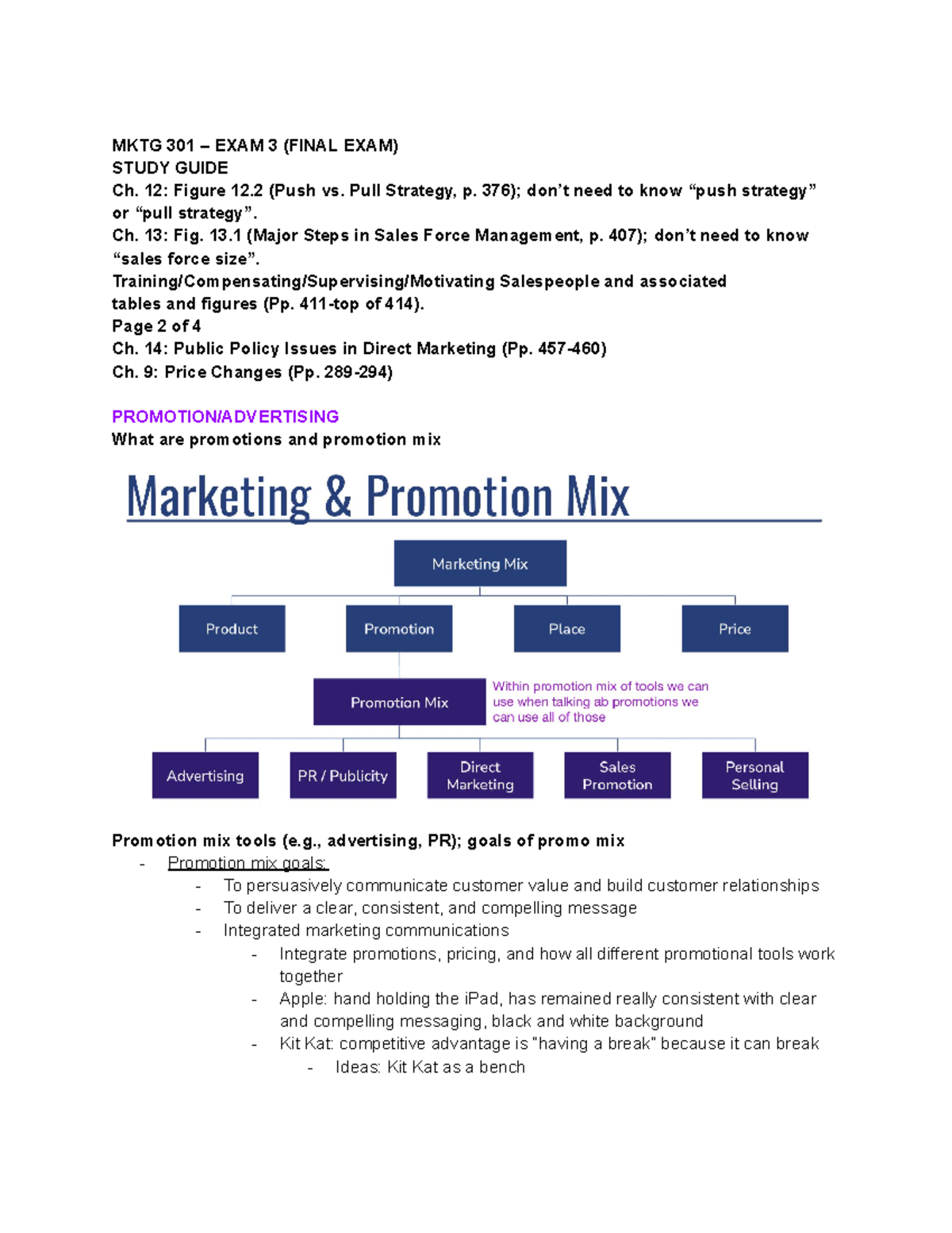MKTG 301 Final Exam Study Guide: Key Concepts & Strategies Reviewed - Studocu