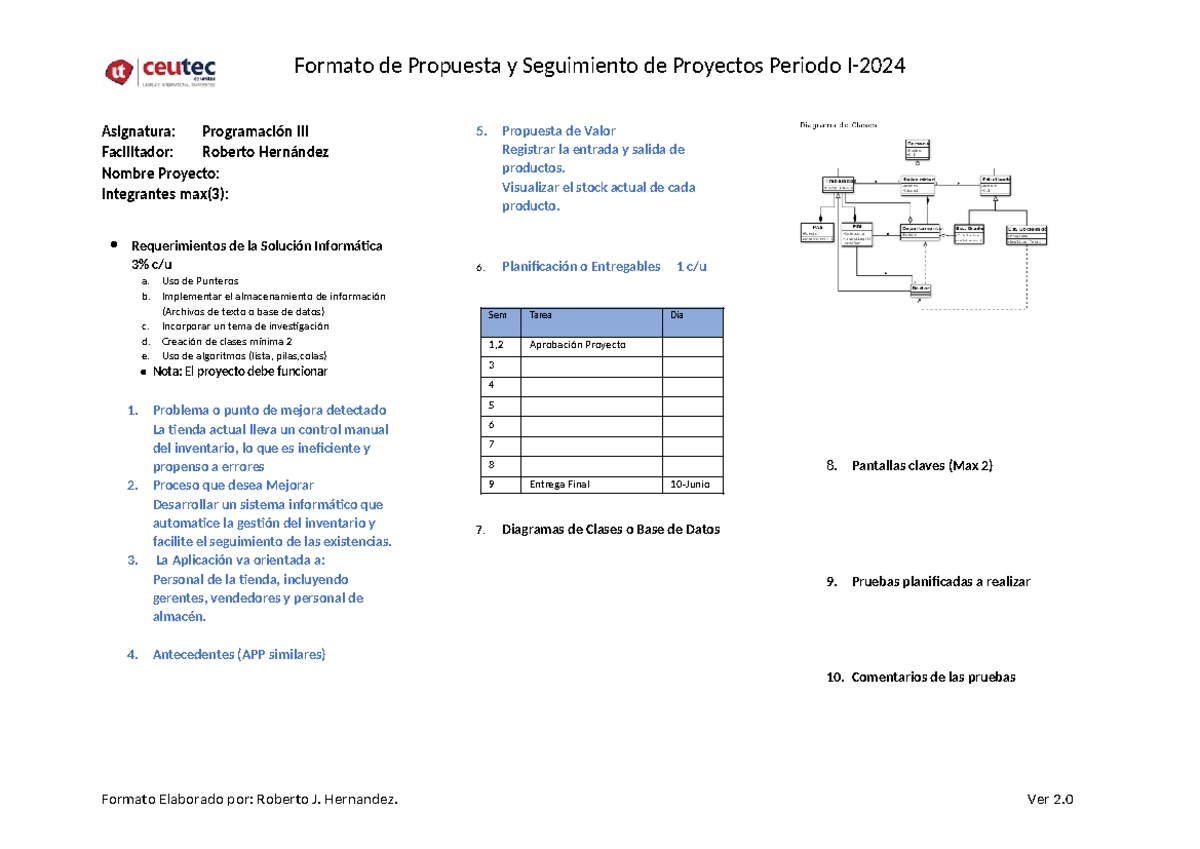 Formato A3 reporte P3 ver3 - Formato de Propuesta y Seguimiento de ...