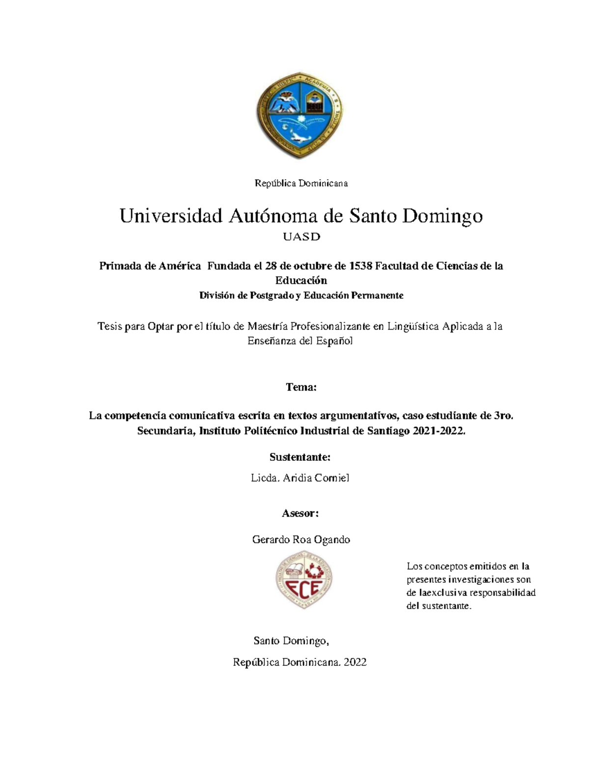 Tesis de Maestría UASD: Competencia Comunicativa en Textos ...