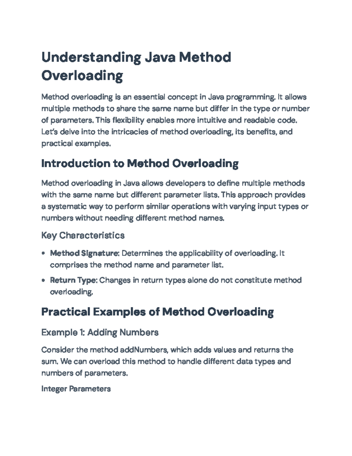 Java Programming: A Comprehensive Guide to Method Overloading - Understanding Java Method - Studocu