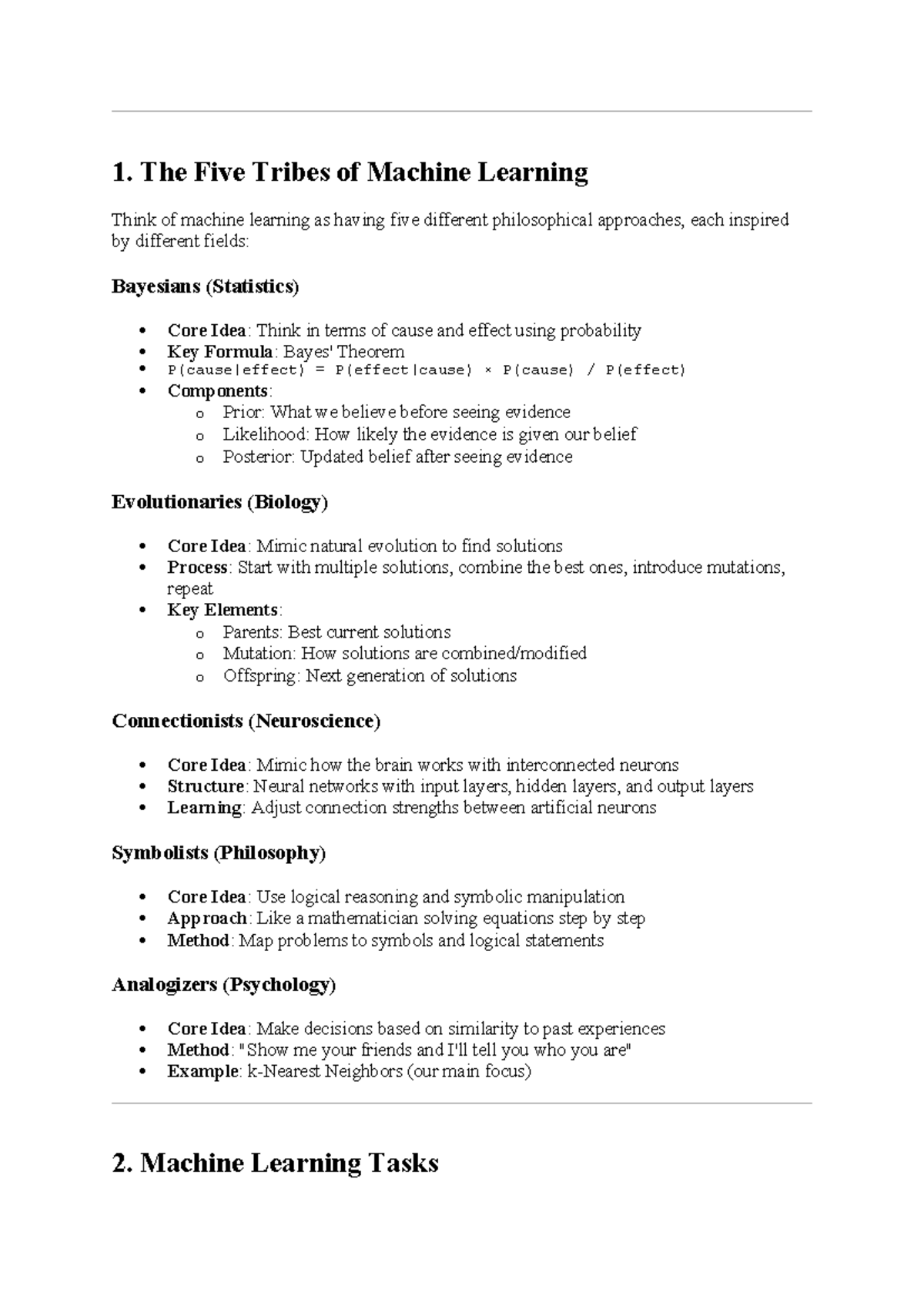 CS3244 Midterm Notes: Understanding Machine Learning Paradigms - Studocu