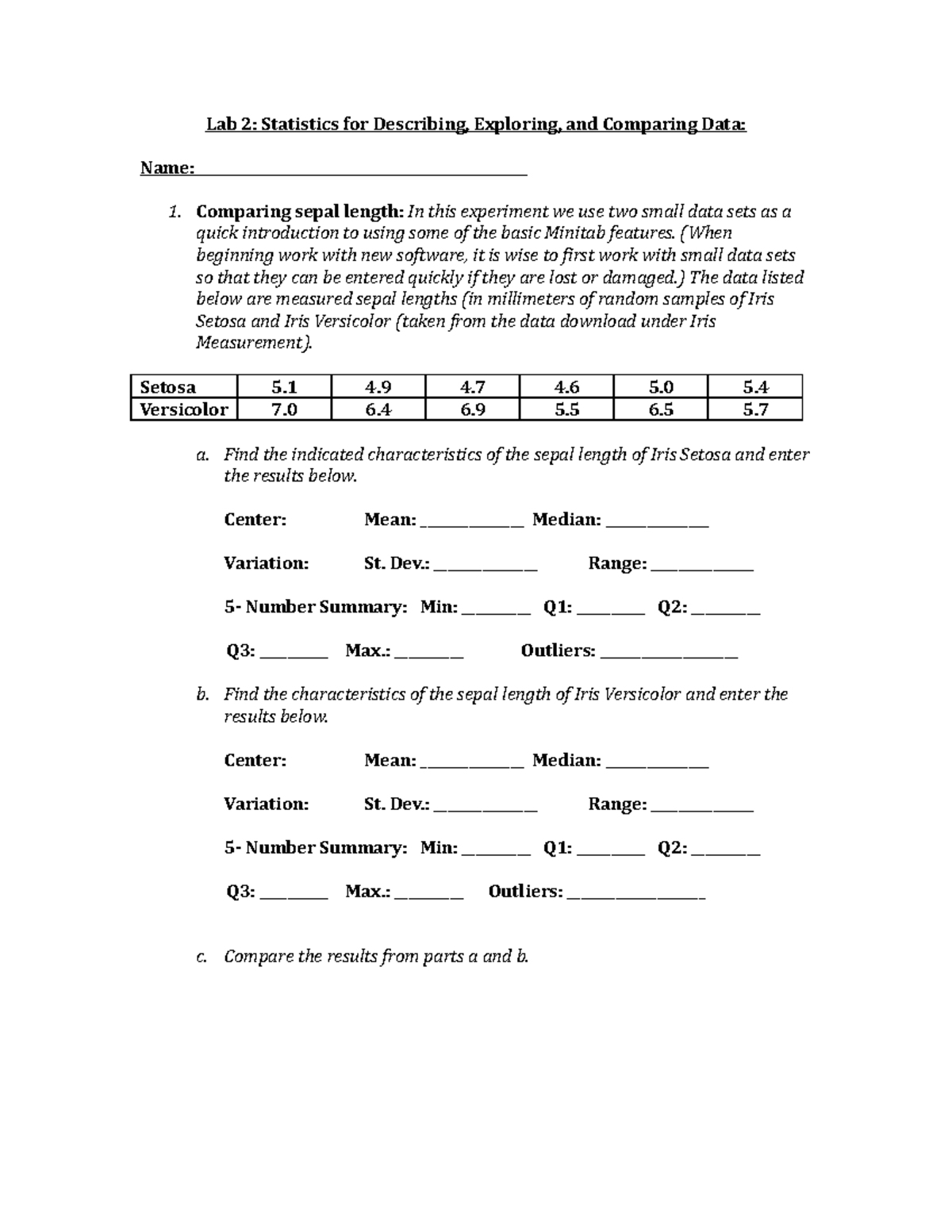 Lab 2 - minita lab 2 - Lab 2: Statistics for Describing, Exploring, and ...