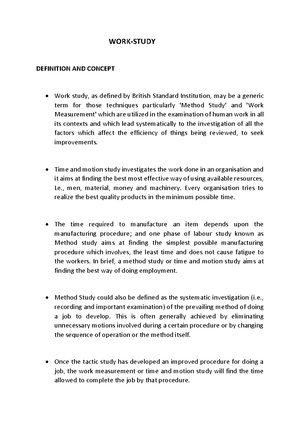 Objectives OF Method Study, OBJECTIVES OF WORK MEASUREMENT, METHOD ...