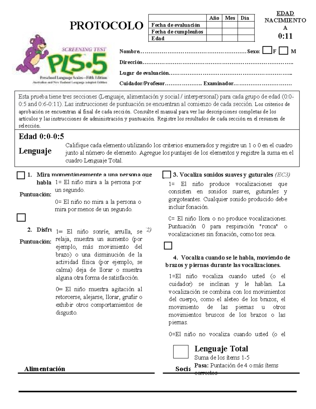 478235633-PLS-5 - Protocolo de Evaluación para Lenguaje y Alimentación ...