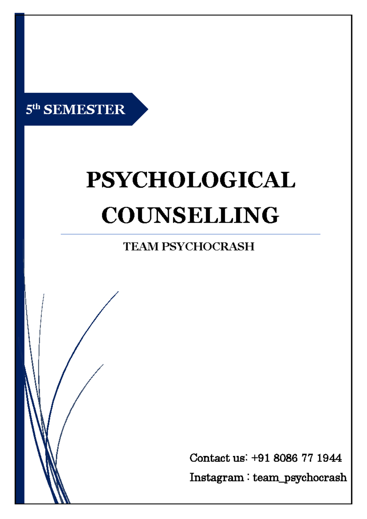 Psychological Counselling Overview - Module 1 | PSY 4th Sem - Studocu