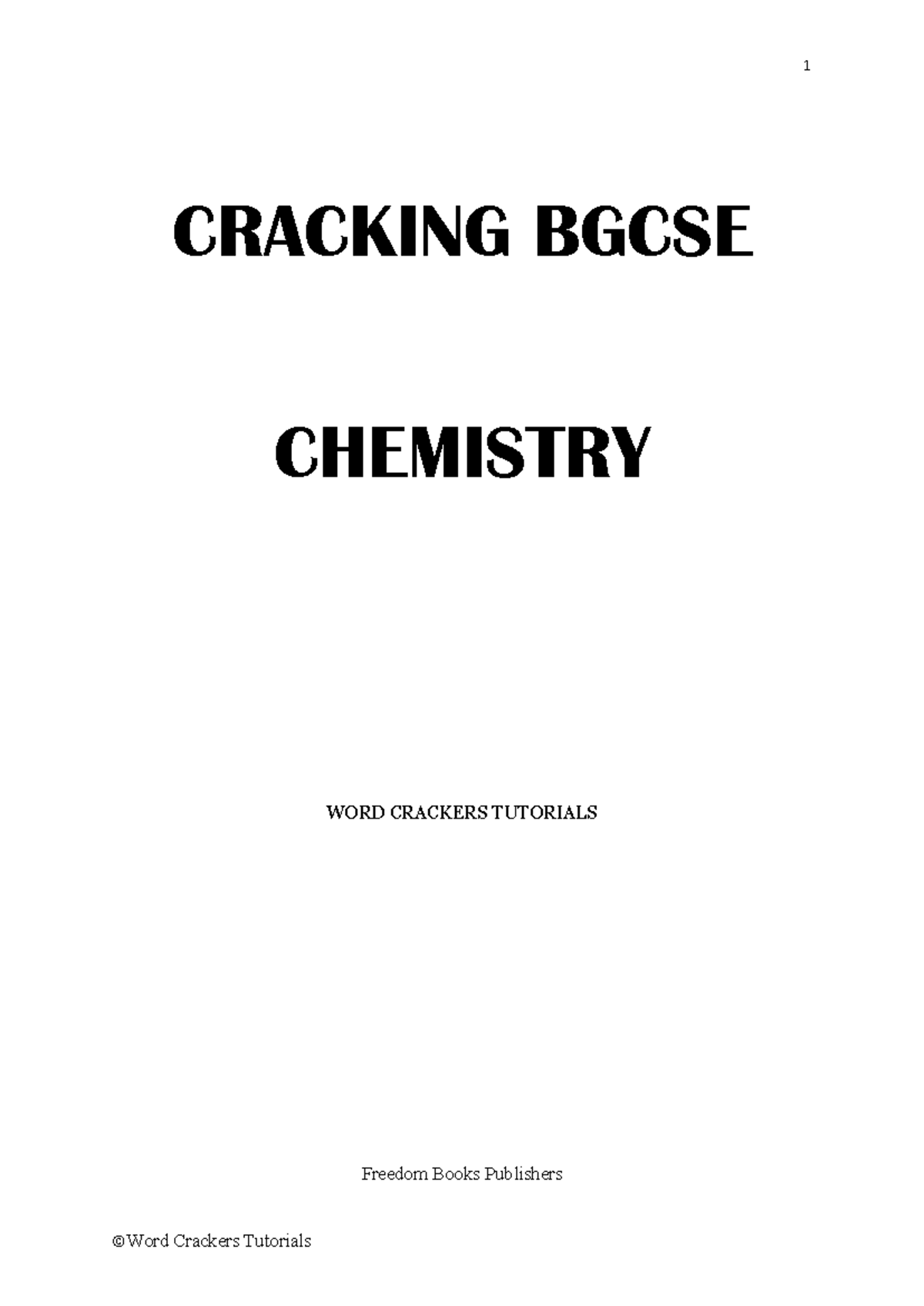 BGCSE Chemistry: Word Crackers Tutorials Overview and Key Concepts ...