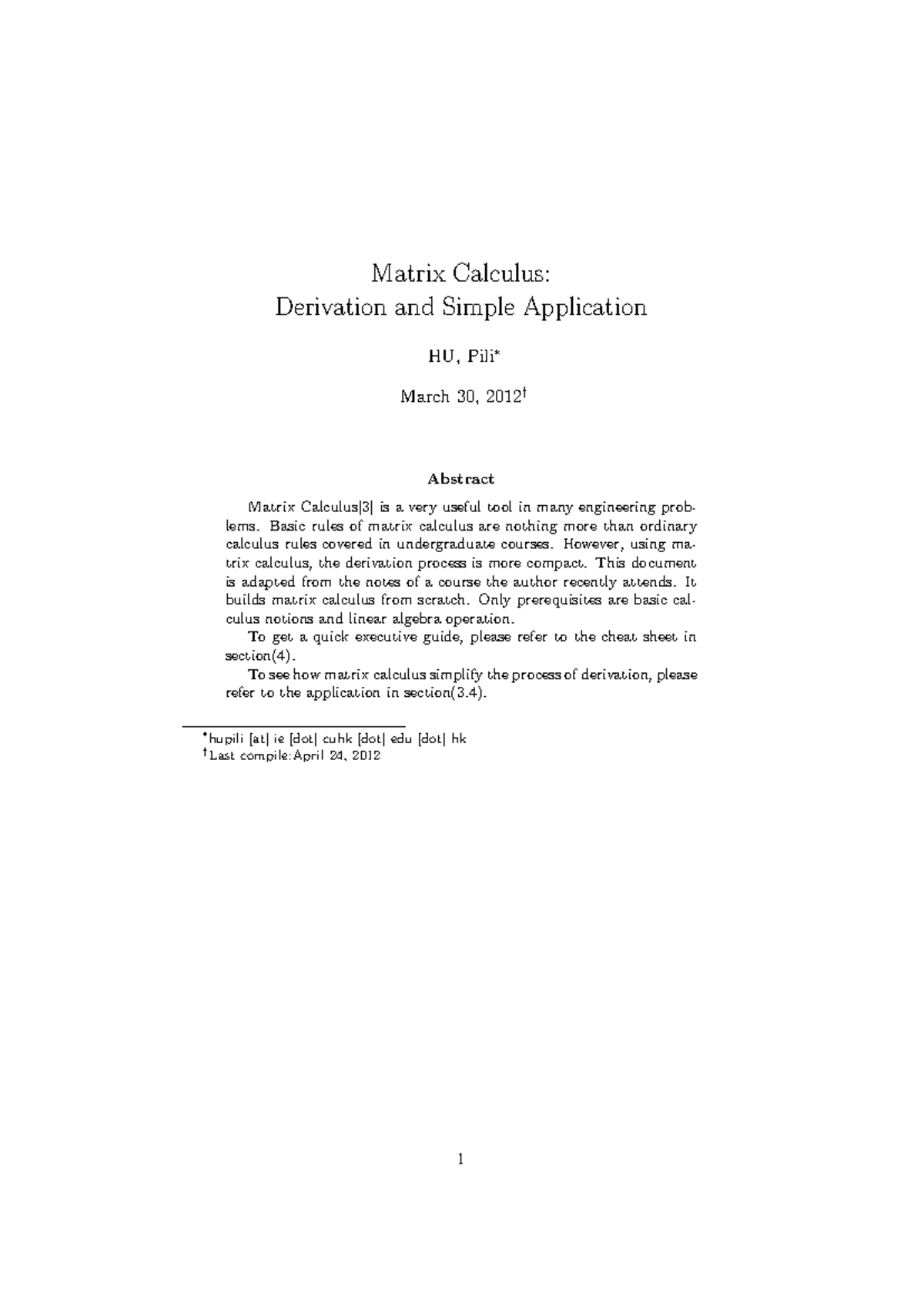 Matrix Calculus and Derivation: A Comprehensive Guide for Engineers ...