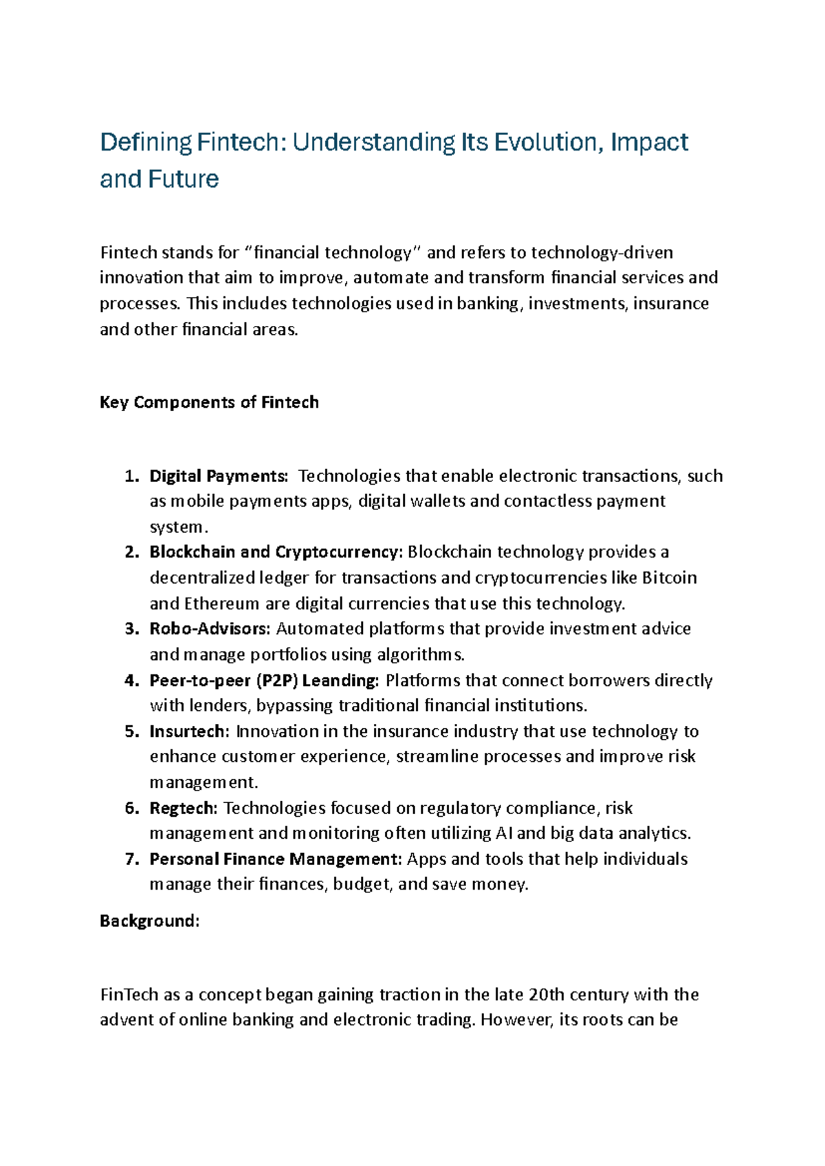 Fin Tech - fintech - Defining Fintech: Understanding Its Evolution ...