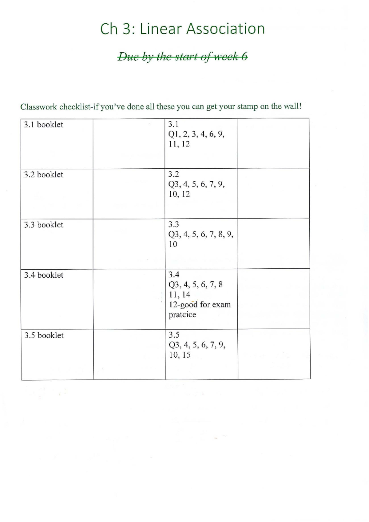 Ch 3: Linear Associations - Classwork & Exercises for Unit 3 GM 2024 ...