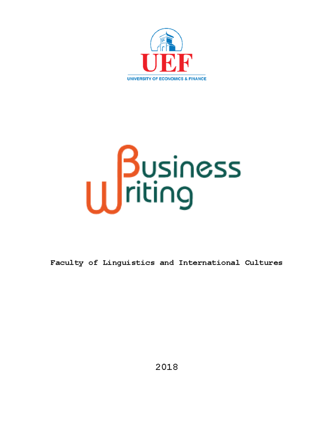 Business Writing - Faculty of Linguistics and International Cultures ...