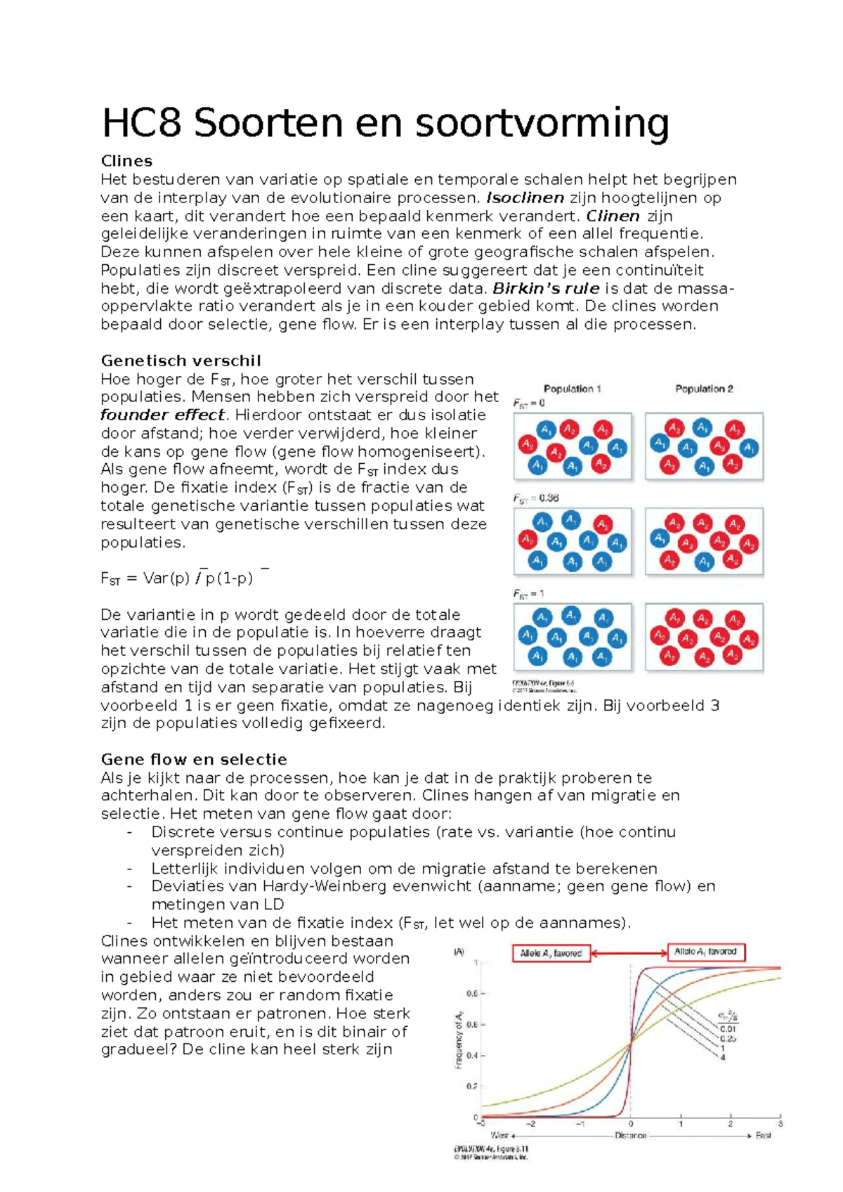 HC8 Soorten en Soortvorming: Clines en Genetische Variatie in ...