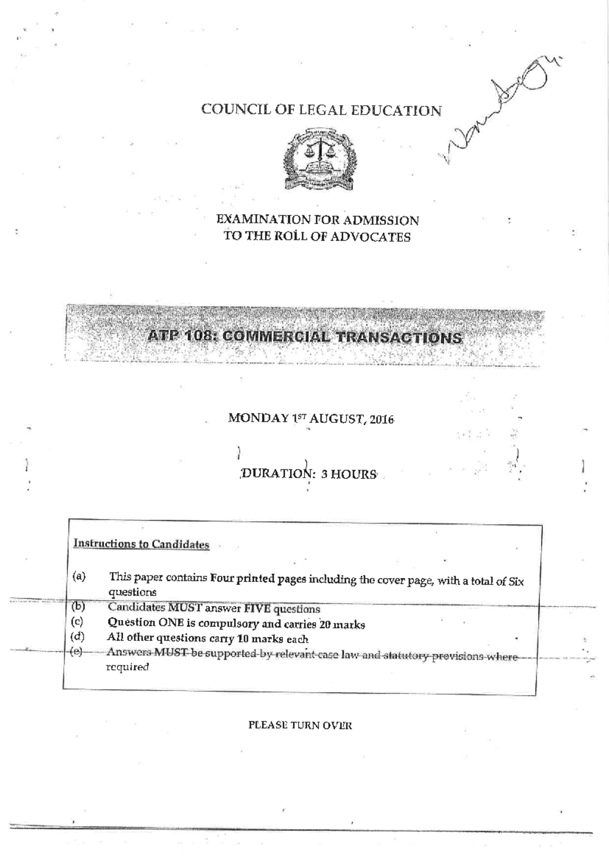 Commercial Transactions PAST Exam Papers Review - Studocu