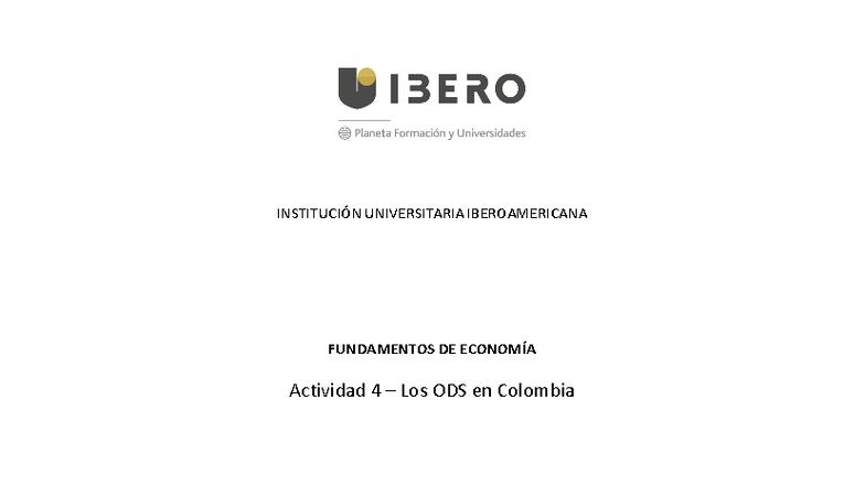 Actividad 4 - ODS en Colombia: Desafíos y Avances en 2024 - Studocu