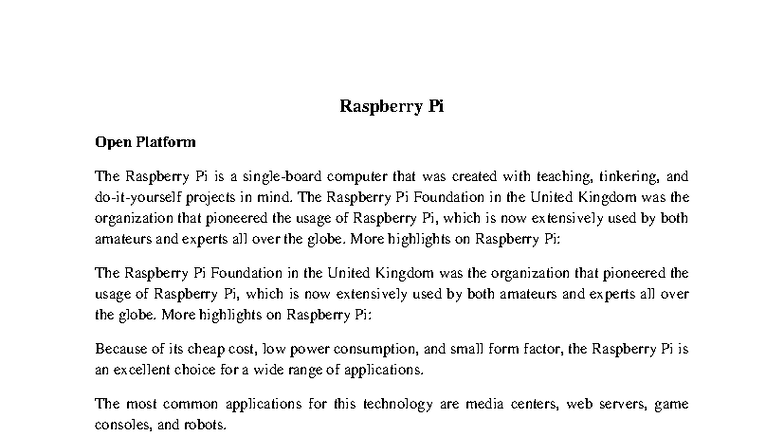 Raspberry Pi Architecture Overview: Key Features & Applications - Studocu