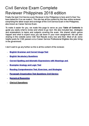 Civil Service Exam Basic Math Reviewer - REVIEW SHEETS BASIC ...