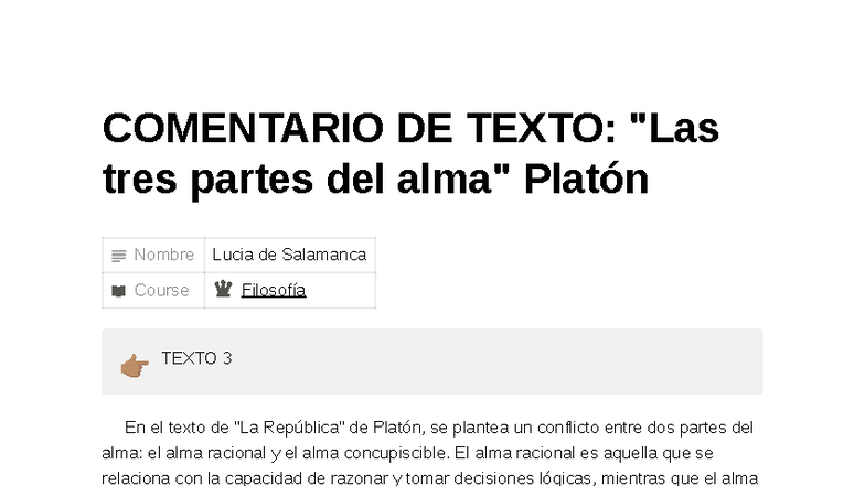 Comentario de Texto: Las Tres Partes del Alma en Platón - Filosofía ...