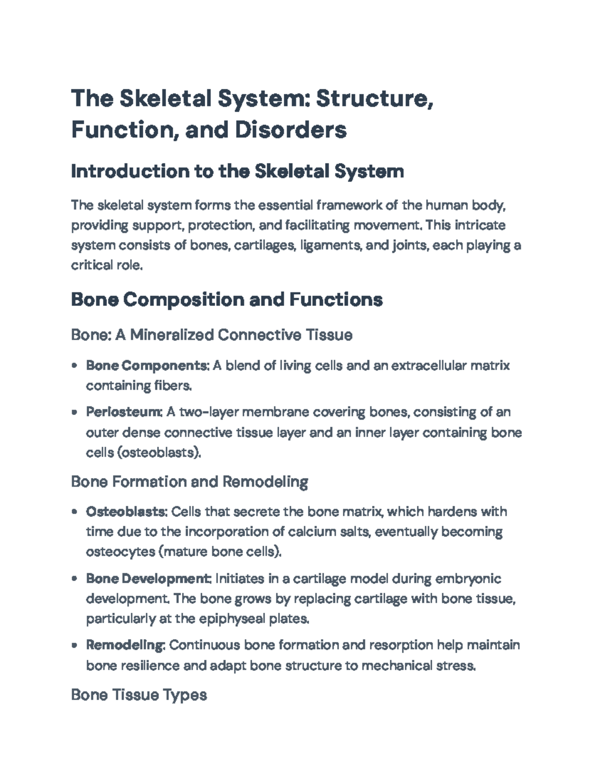 Skeletal System Overview: Structure, Functions, and Disorders - The ...