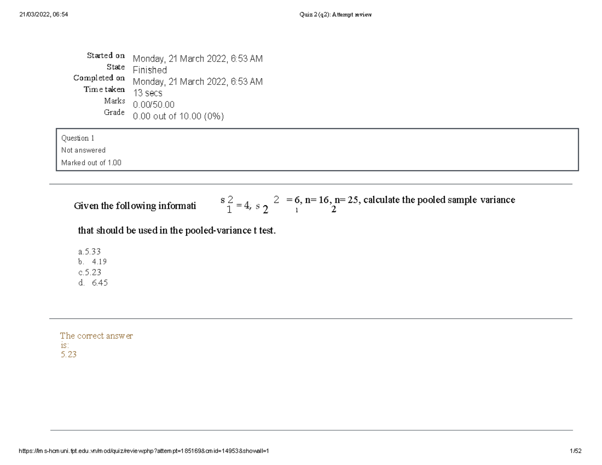 Quiz 2 Review for MAS 1: Key Insights and Answers - Studocu