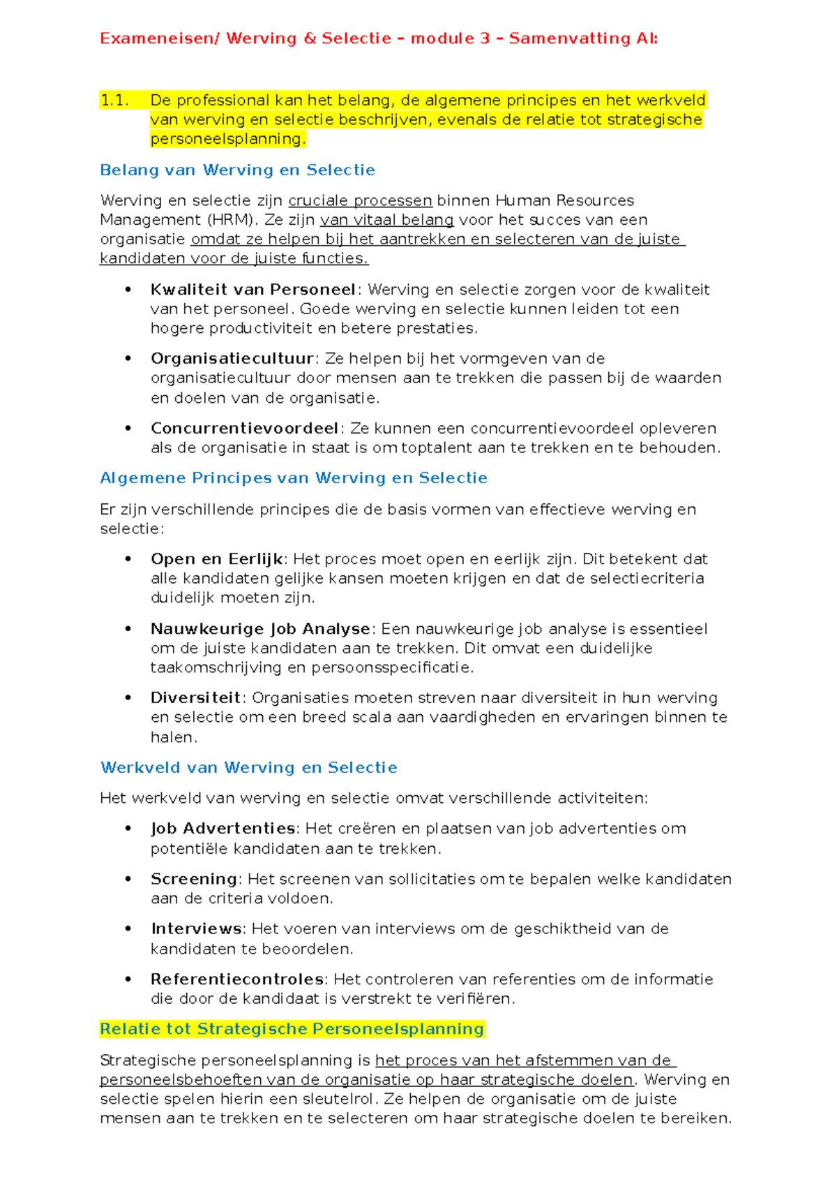 LOI - HRM - Samenvatting Werving & Selectie - AI Ondersteuning - 311024 ...