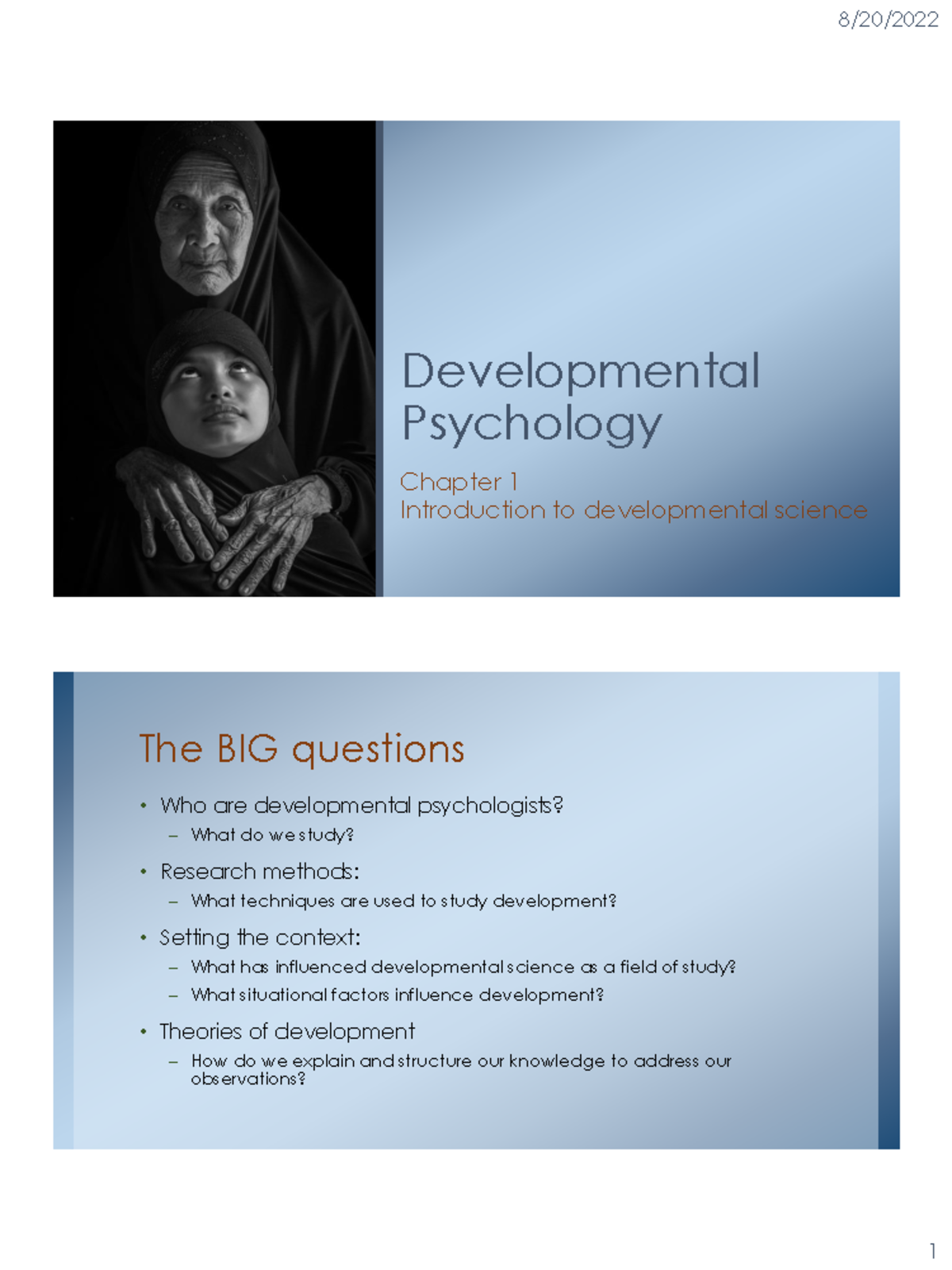 Developmental Psychology (PSY 101) Chapter 1: Key Concepts & Theories - Studocu
