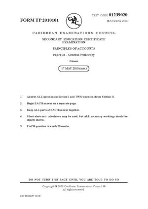 CSEC POA MJ 2022 P1 - Csec P0A MJ 2022 ppr 1 - CSEC Principles of ...