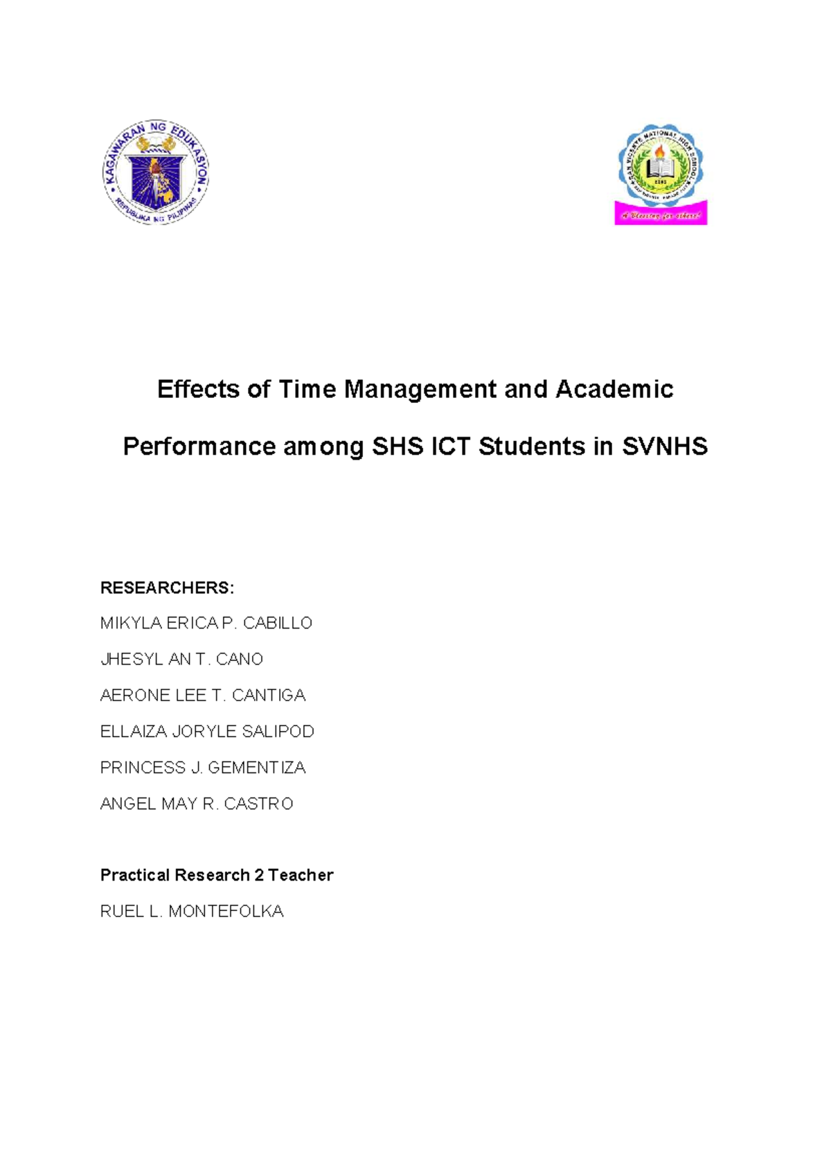 Effects of Time Management on Academic Performance of SHS ICT Students ...
