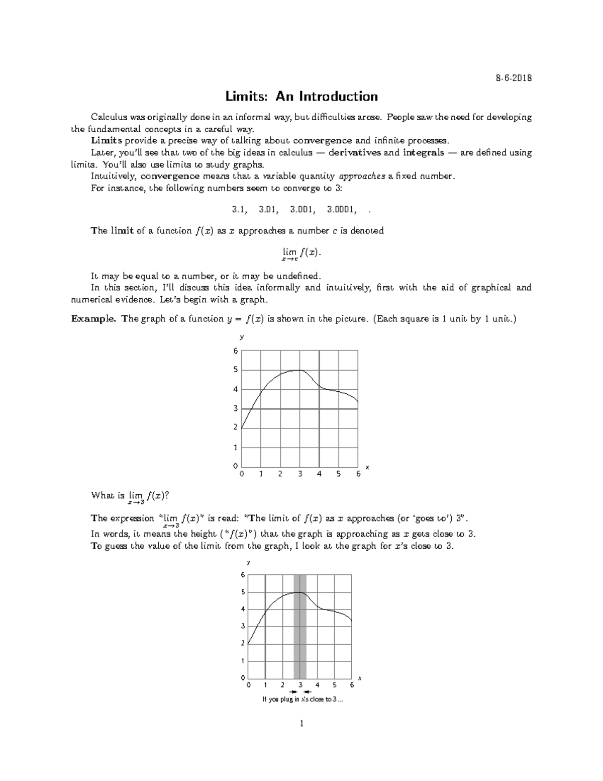 Limits: An Intro to Calculus Concepts and Applications - Studocu