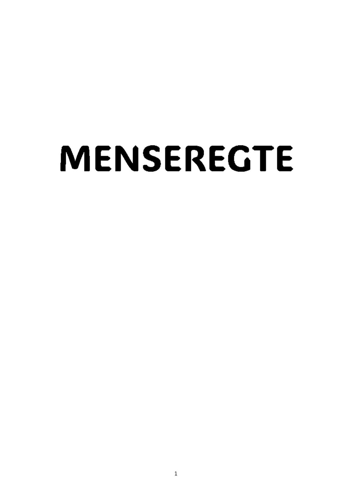 MENSEREGTE 1: Diversiteit en Gelykheid in die Werkplek - Studocu