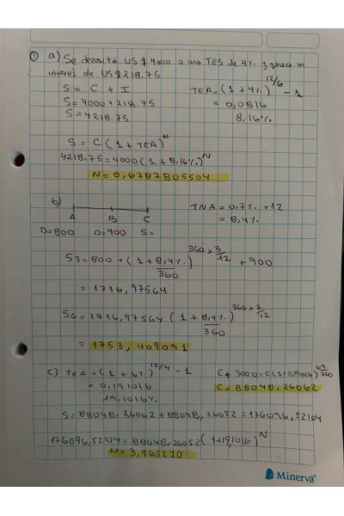 1 a) Cálculo de Intereses y TEA en Finanzas - Matefi - Studocu