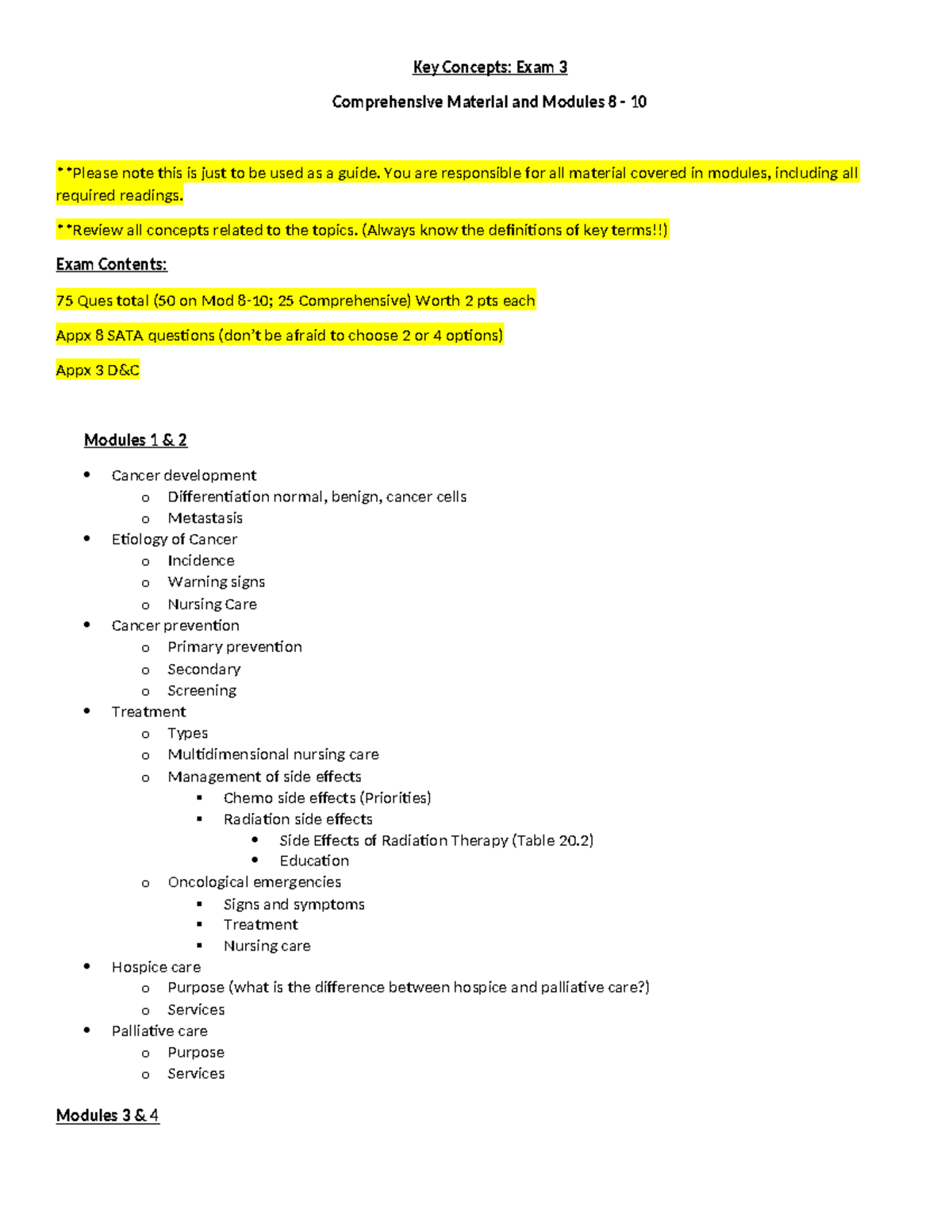 MDC2-Exam 3 Study Guide: Key Concepts & Modules Overview - Studocu