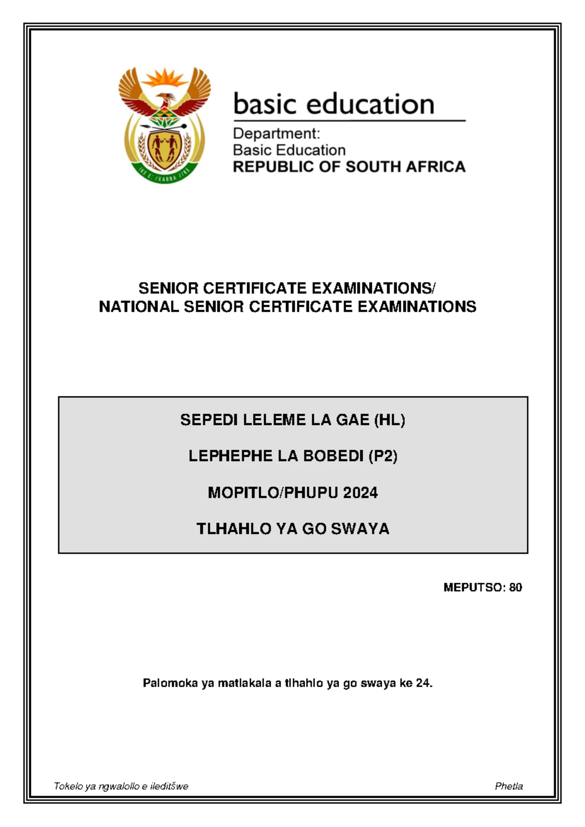 Sept 2021-2023 Grade 8 Sepedi FAL Curriculum Overview (Term 1-4) - Studocu