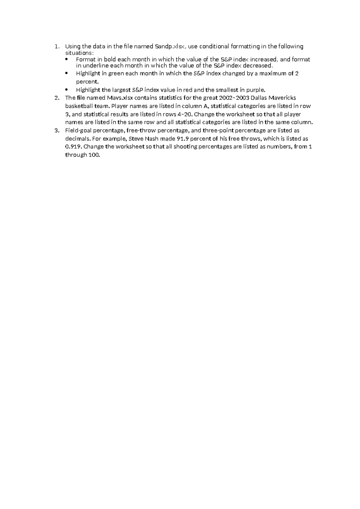 Practice Questions - Test for Data Formatting & Analysis - Studocu