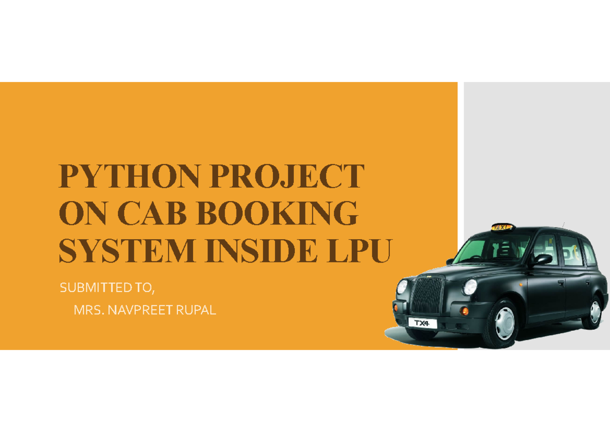 Python Project On Cab Booking System Inside Lpu Python Project On Cab