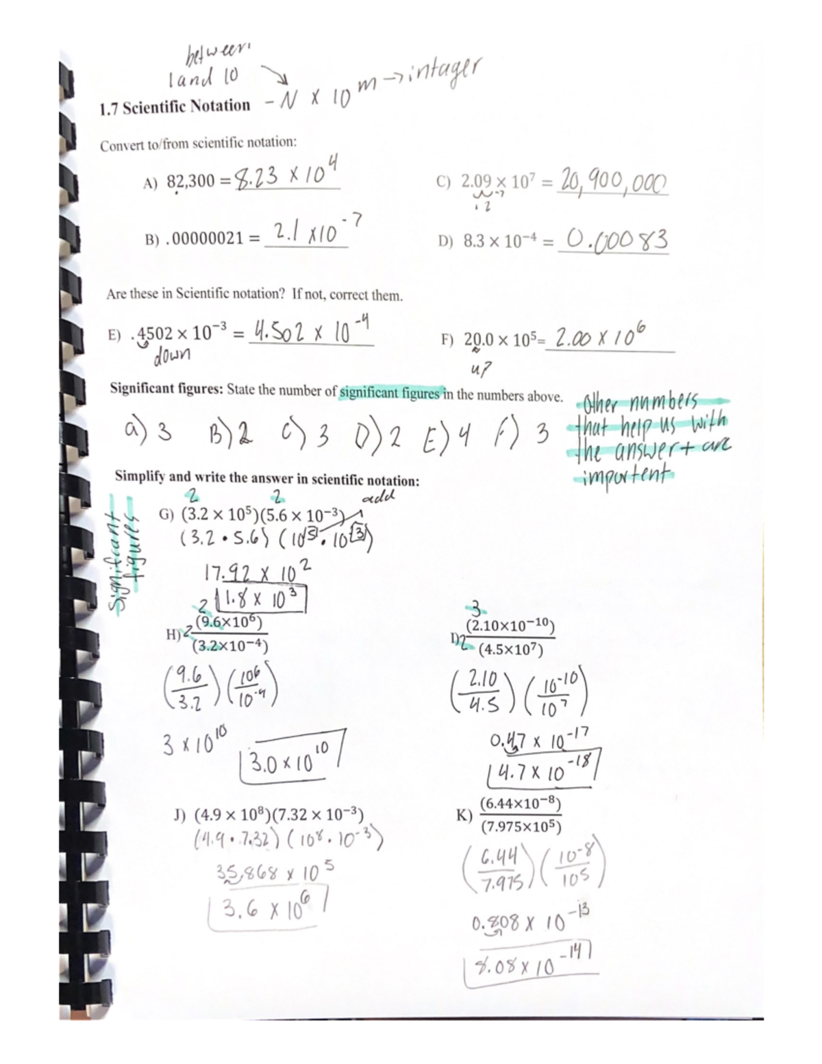 Chapter 1: Lesson 1.7 - Scientific Notation & Test Review Guide - Studocu