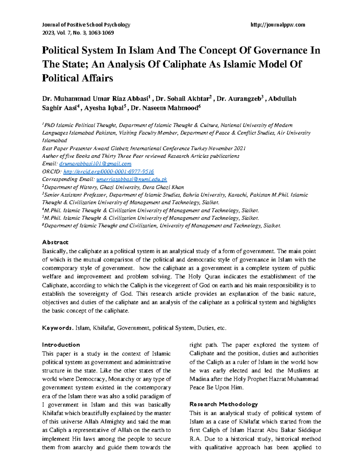 Political System in Islam: Analyzing the Caliphate Model (JPSP 2023 ...