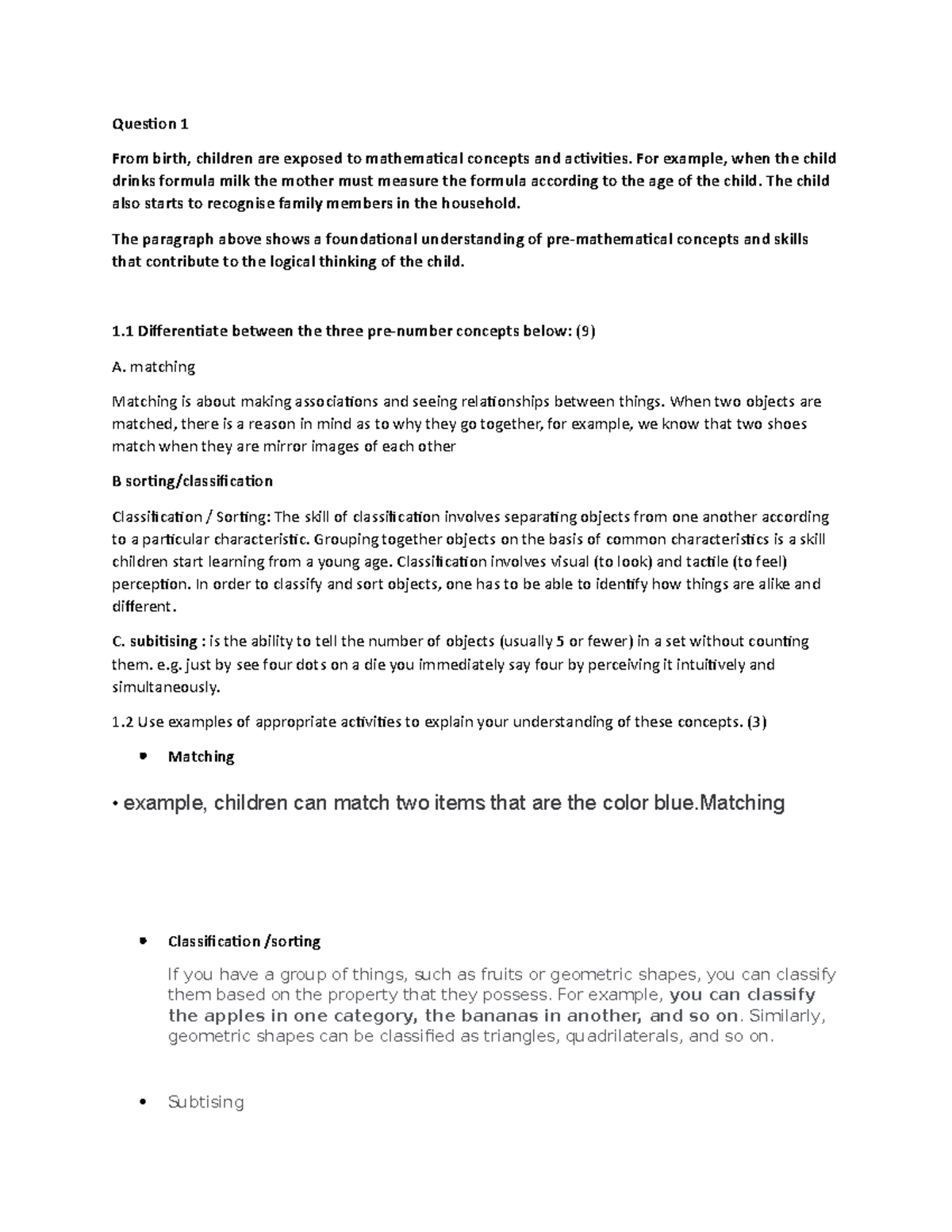 EMA Assignment FOUR - Best work - Question 1 From birth, children are ...