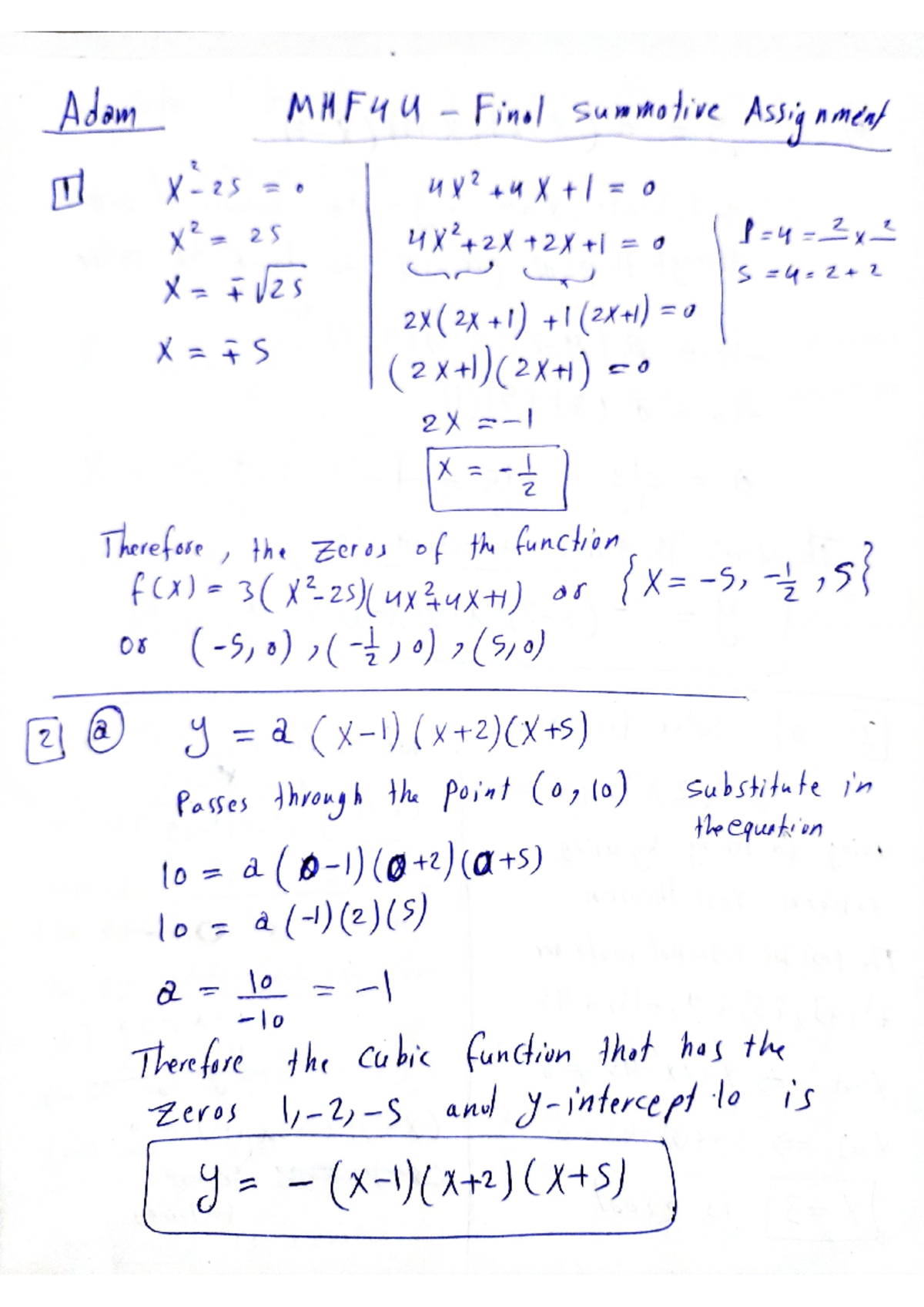 Advanced functions Final summative Assignment - Adam MHF44 Final ...