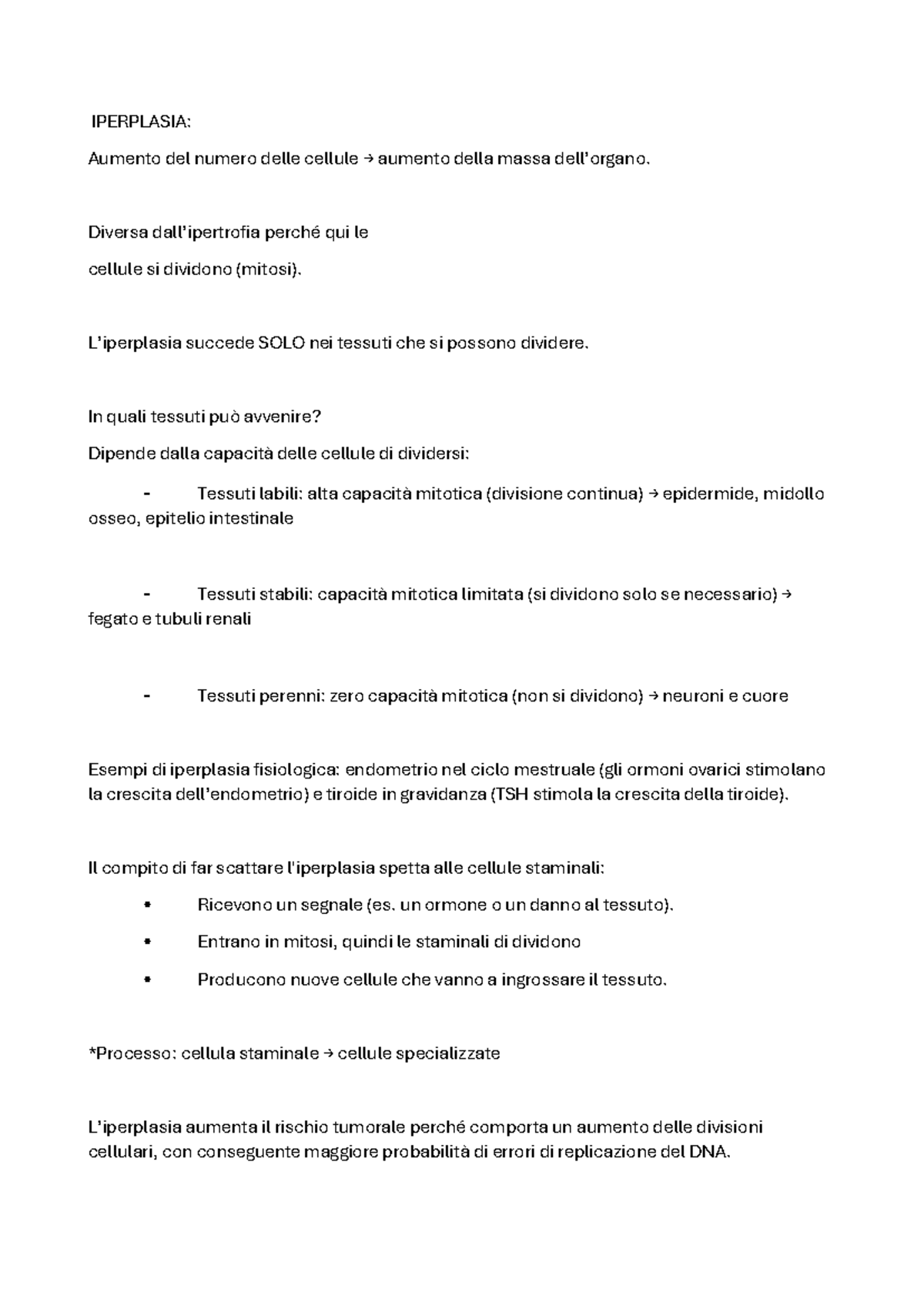 Patologia: Iperplasia e Divisione Cellulare - Parte 2 - CTF Unicam ...