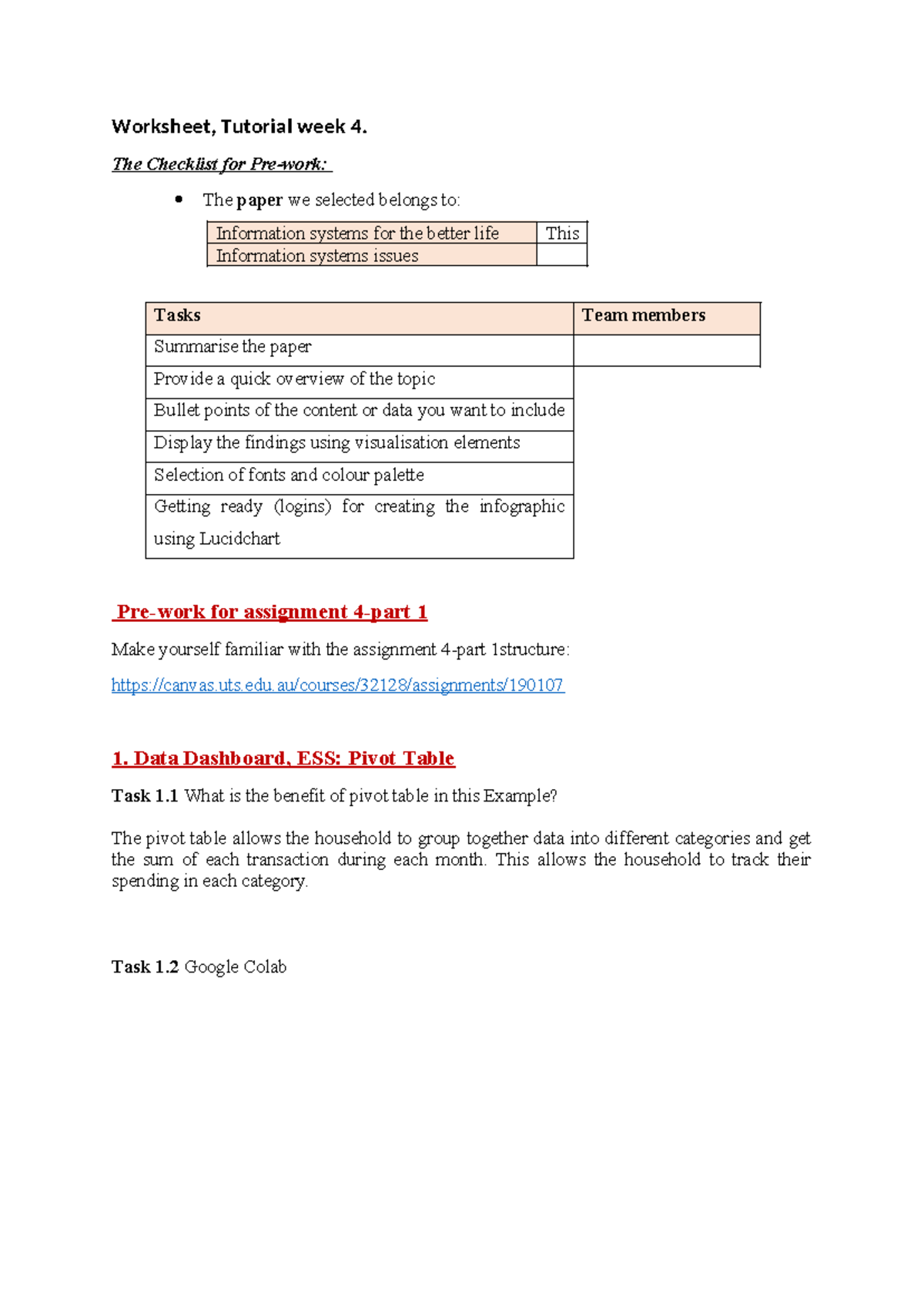 Worksheet W4-1: Infographic Preparation for Info Systems Assignment - Studocu