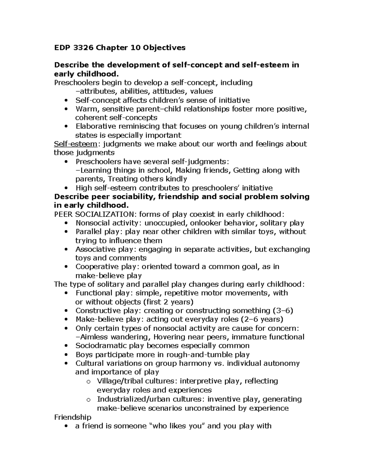 Chapter 10 objectives - EDP 3326 Chapter 10 Objectives Describe the ...