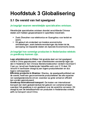 [Solved] gevolgen van de global shift - Aardrijkskunde - Studeersnel