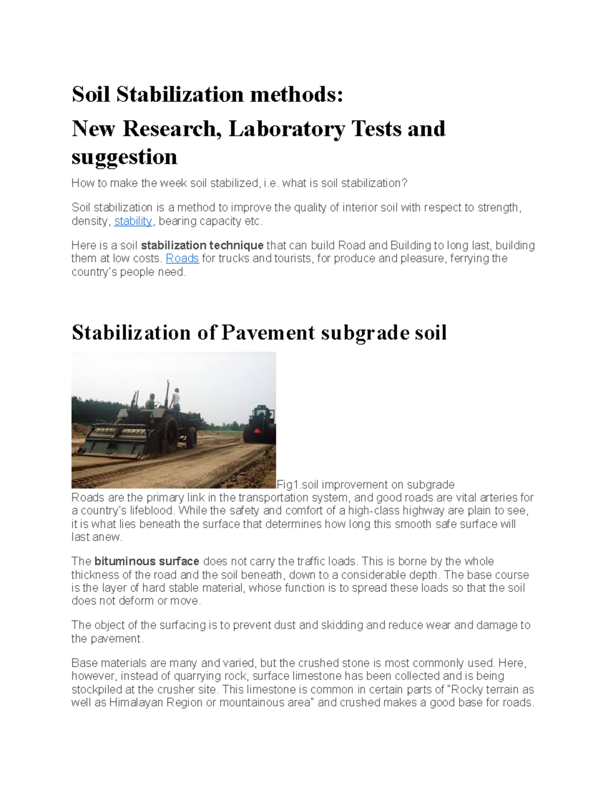 Soil Stabilization - soil compaction - Soil Stabilization methods: New ...