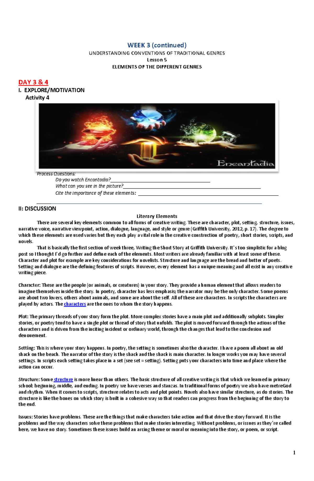 Understanding Creative Writing Genres - Lesson 5 (CNF Week 3) - Studocu